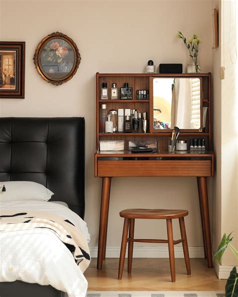 건강한 원목가구 예스우드 아름다움이 완성되는 공간 레이든 드 패리스 플립 원목 화장대 당신의 일상이 더욱 특별해질 수