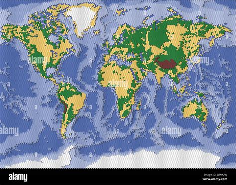 Vector Physical World Map Hexagon Stock Vector Image And Art Alamy