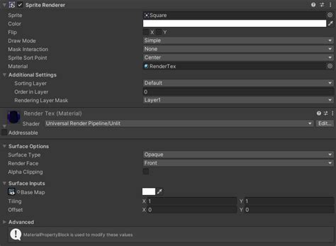 Can T Use A RenderTexture On A Sprite Renderer Unity 2021 3 1f1 Unity Engine Unity Discussions