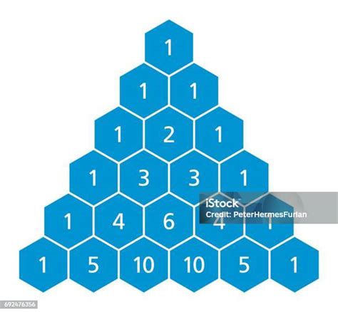 Pascals Triangle Binomial Coefficients Mathematics Stock Illustration