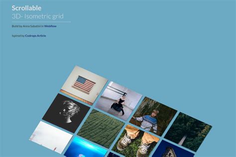 D Isometric Scrollable CMS Grid Webflow Cloneable