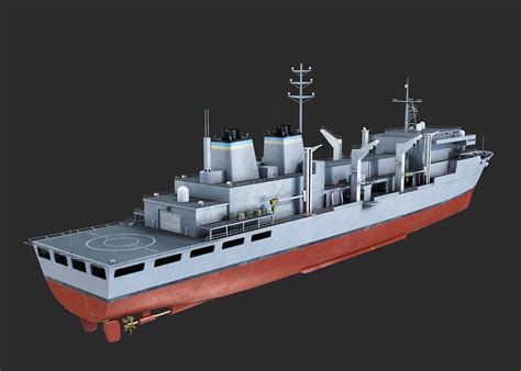 3d Model Us Navy Supply Class Fast Combat Support Uss Vr Ar Low