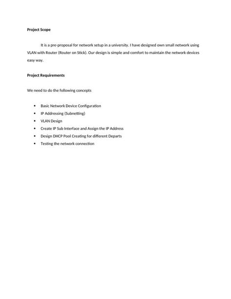 Network Setup Proposal For University Using VLAN With Router On Stick