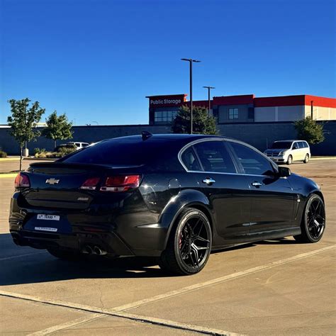 Staggered 20 Inch Variant Zenos In Satin Black On A 2016 Chevrolet Ss