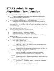 Clinical Algorithm For Adult Triage In Mass Casualty Events Start