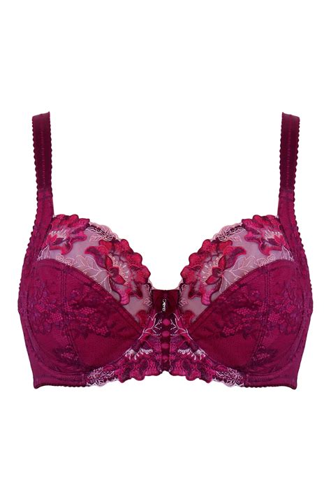 Sofia Lace Embroidered Side Support Bra D J In Berrypink Pour Moi