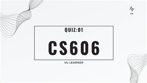Cs606 Quiz01 Youtube