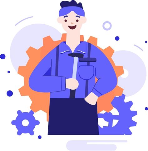 Premium Vector Hand Drawn Engineer Or Architect In Flat Style