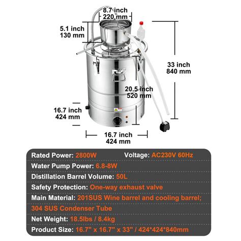 Vevor Alcohol Still 15 Gal 50l Water Alcohol Distiller Home