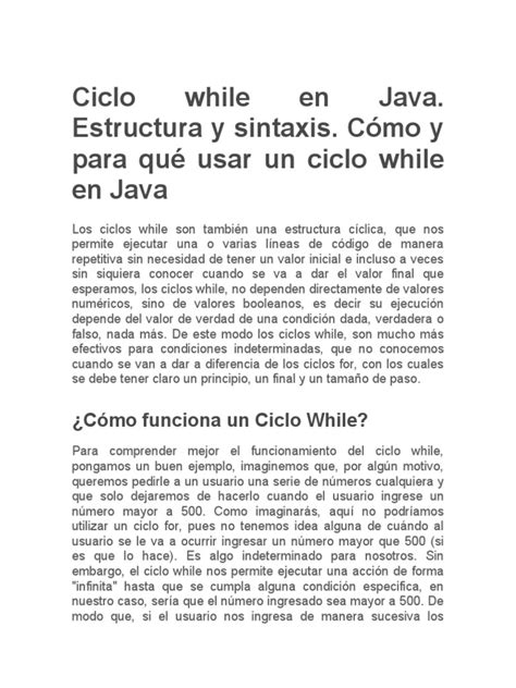 ciclo while en java pdf
