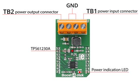 Boost 4 Click Board With Tps61230a Synchronous Boost Converter Mikroelektronika