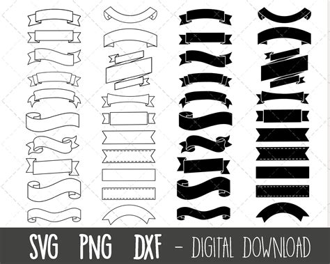 Banner Svg Bundel Banner Clipart Banners Png Verjaardag Etsy België