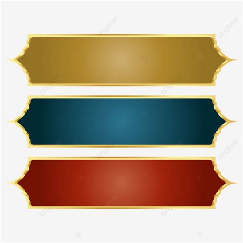 황금 테두리가 있는 이슬람 고급 색상 모양 텍스트 상자 배너 벡터 이슬람 텍스트 상자 고급 텍스트 상자 이슬람의 Png