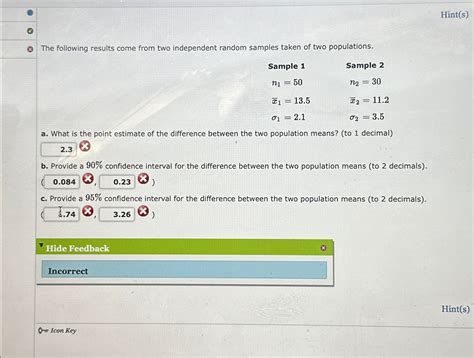Solved Hintsthe Following Results Come From Two