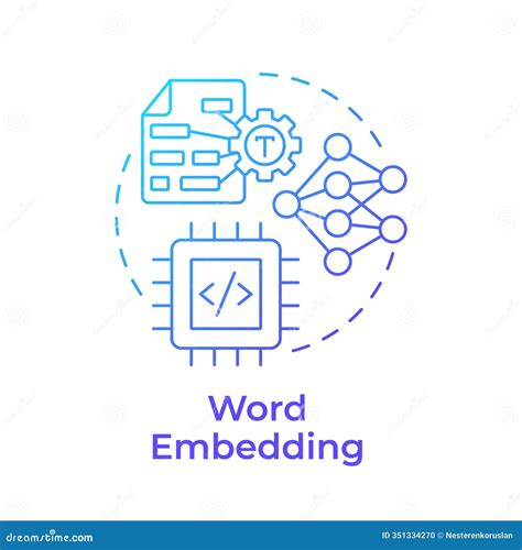 Word Embedding Soft Blue Concept Icon Cartoon Vector 350719789