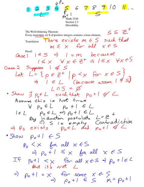 Divisibility The Well Ordering Theorem Math 3330 Docsity