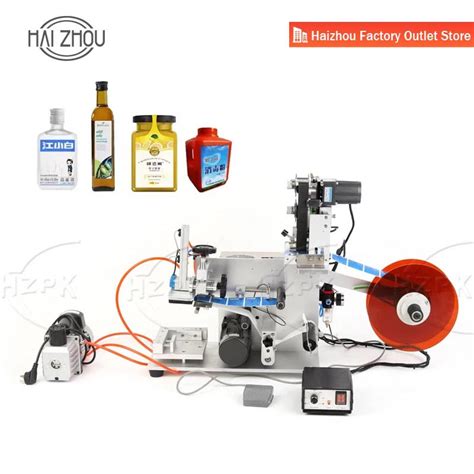 Haizhou Semi Automatic Flat Labeling Machine High Speed Barcode Labeler With Coding Mt 60c