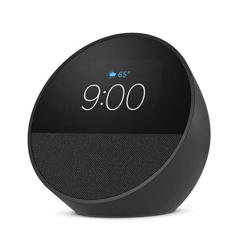 Amazon Echo Spot 2024 Release Smart Alarm Clock With Vibrant Sound Plus Alexa Black