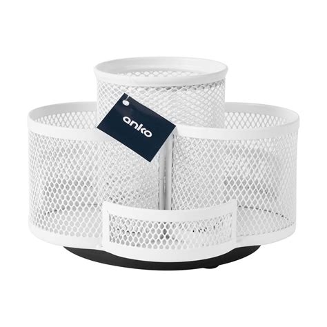 Rotating Mesh Pen Caddy White Kmart