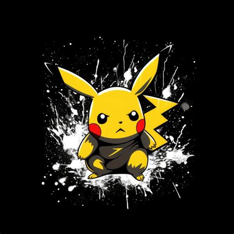 Premium Ai Image Pokepock Pikachu Strikes With Bold Black And White