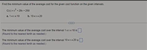 Solved Find The Minimum Value Of The Average Cost For The Chegg Com