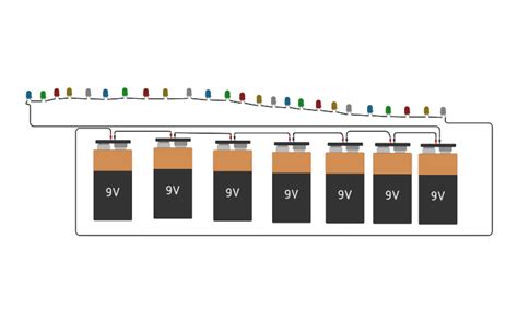 Circuit Design Lighting Seris Tinkercad