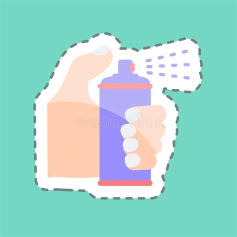 Sticker Line Cut Holding Spray Bottle Suitable For Hand Actions Symbol Simple Design Editable