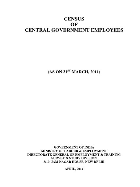 Ministry Of Labour Government Employee Census Report 2011 Pdf