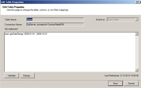 Calling A Stored Procedure In Powerpivot To Populate Your Date Table Calling A Stored Procedure In Powerpivot To Populate Your Date Table
