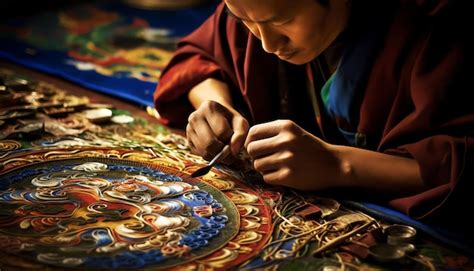 Tibetan Thangka Artist Premium Ai Generated Image