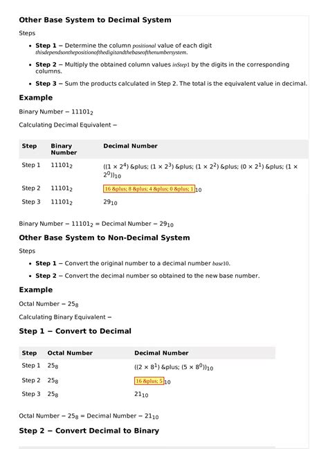 Number System Conversion Pdf