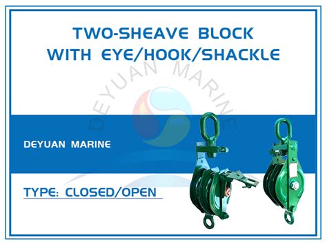 double snatch or closed block two sheaves pulley block from china