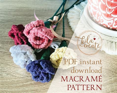 Macrame Long Stem Rose Pdf Pattern Tutorial Instant Download Free Macrame Knot Guide Valentines Macrame Long Stem Rose Pdf Pattern Tutorial Instant Download Free Macrame Knot Guide Valentines