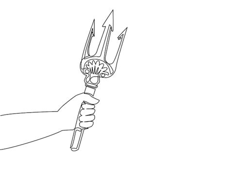 How To Draw Poseidons Trident Step By Step