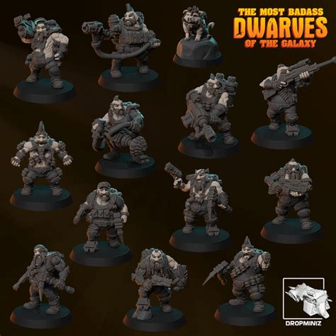 3d Printable Sci Fi Dwarf Commandos By Dropminiz