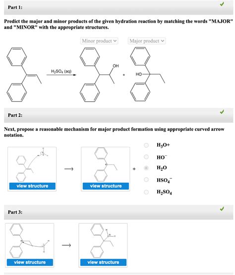 Solved Part 1: Predict the major and minor products of the | Chegg.com