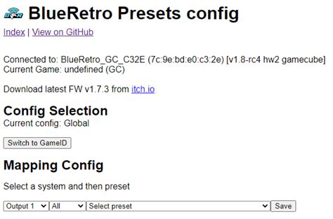 Blueretro Ble Web Config User Manual · Darthcloudblueretro Wiki · Github