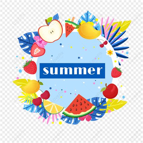 다채로운 과일 일러스트 식물 테두리배너휴일여름 Png 일러스트 무료 다운로드 Lovepik