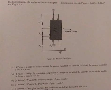 Solved The Basic Schematic Of A Astable Oscillator Utilizing Chegg Com