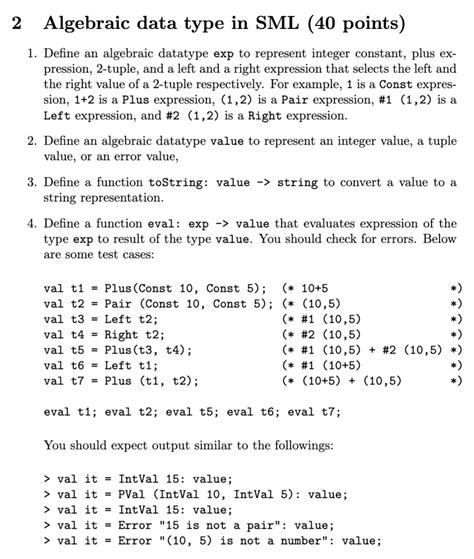 Solved Answer The Following Questions In Sml ﻿do Not Raise