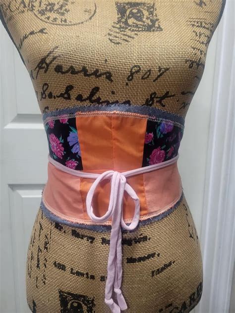 Patchwork Obi Belt Headband Handmade Corset Style Wrap Belt Etsy