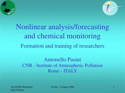 ppt nonlinear analysis forecasting and chemical monitoring powerpoint