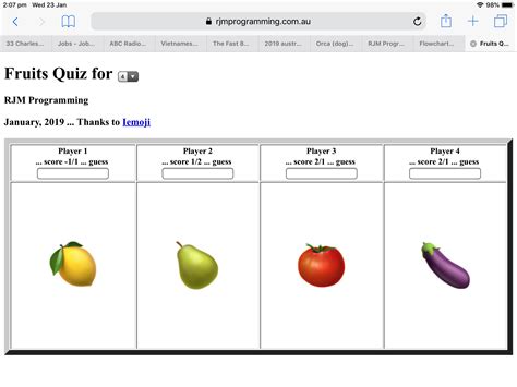 Fruits Emoji Multiple Player Game Tutorial Robert James Metcalfe Blog