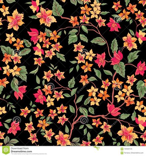 Floral Seamless Pattern Flower Background Stock Illustration