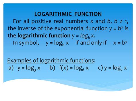 Exponential And Logrithmic Functions Pptx Physics Science