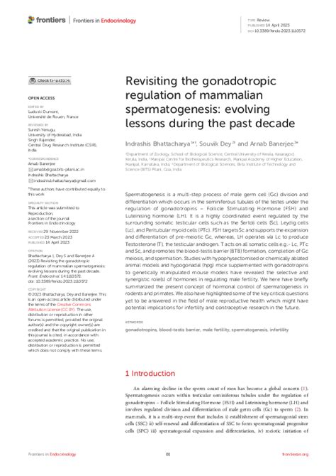 Pdf Revisiting The Gonadotropic Regulation Of Mammalian Spermatogenesis Evolving Lessons
