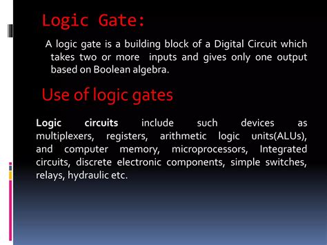 Presentation On Logic Gate Pptx