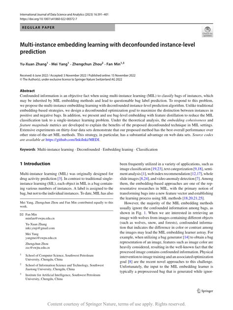 Multi Instance Embedding Learning With Deconfounded Instance Level