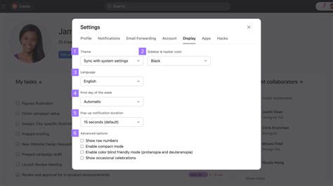 display settings