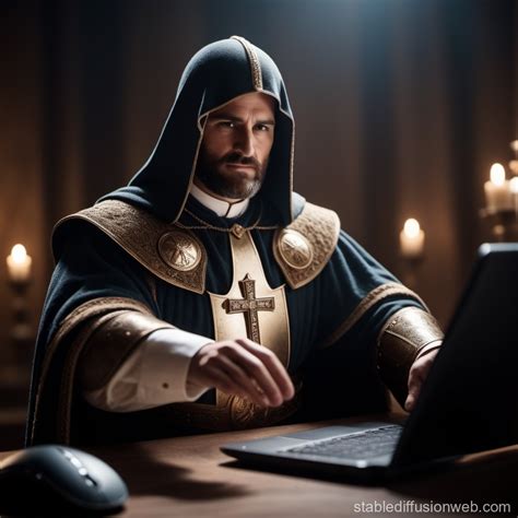 Crusader Wielding Computer Mouse Stable Diffusion Online